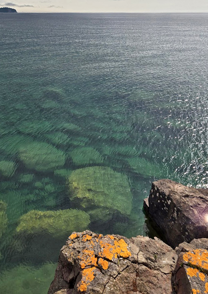 Crystal clarity: Lake Superior's legendary water transparency reveals underwater landscapes as complex and beautiful as those above.