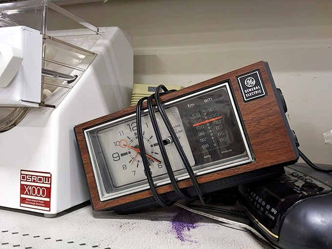 This vintage clock radio isn't just telling time &ndash; it's telling stories of mornings long past when alarm clocks had wood paneling and actual buttons.