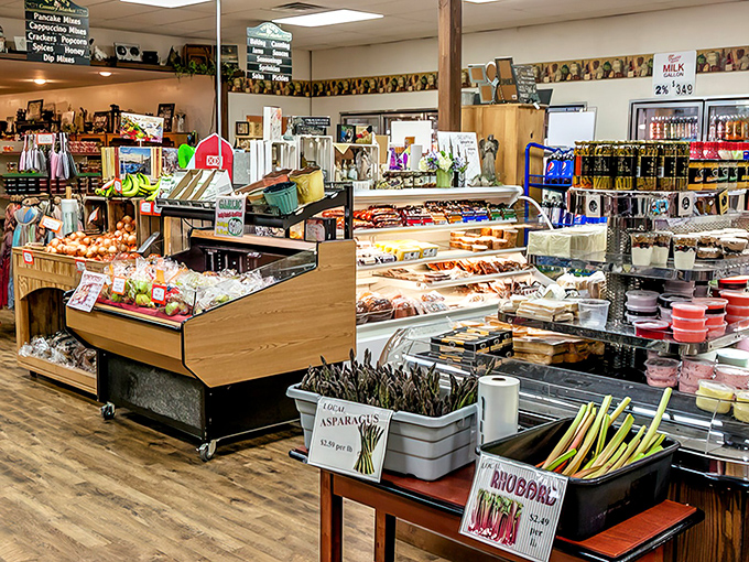 Fresh produce mingles with prepared delights in this corner of the market, where shopping becomes a multi-sensory experience rather than a chore.