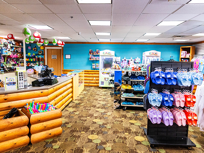 The gift shop stands ready with forgotten essentials and irresistible souvenirs that somehow become absolutely necessary purchases.