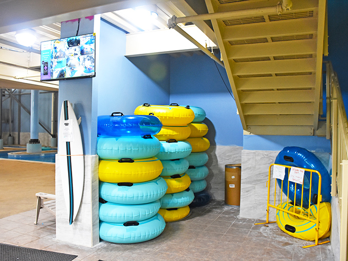 These colorful inner tubes aren't just pool accessories &ndash; they're personal relaxation vessels for the lazy river journey.