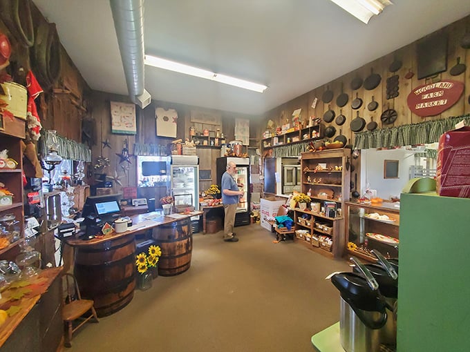 Wooden barrels, vintage displays, and the sense that you've discovered somewhere special that time forgot.