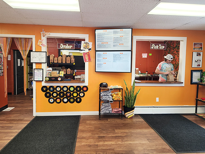 The ordering station feels like the backstage pass to flavor town, complete with vinyl records and a warm welcome that makes fast food counters seem cold by comparison.