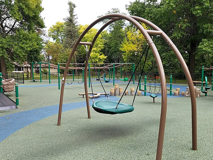 Modern playgrounds throughout New Ulm offer families a chance to burn off energy after indulging in the town's many culinary delights.