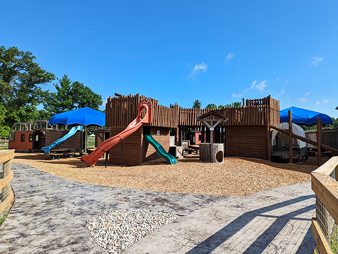 Where wild imaginations run free! The playground offers the perfect spot for little ones to burn off excitement.