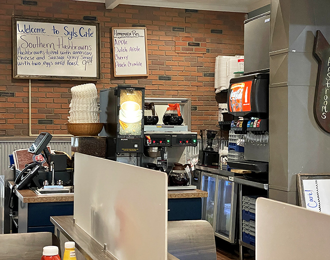 The heart of the operation where magic happens &ndash; coffee brewing and orders being called while regulars chat across the counter.