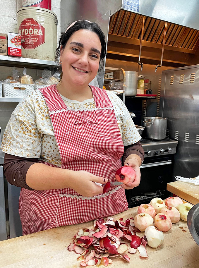 Behind every great pie is a dedicated baker with skilled hands and a red-checkered apron who knows exactly how many apples make the perfect filling.