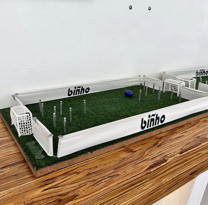 Tabletop soccer provides entertainment between bites &ndash; though good luck tearing yourself away from those fritas long enough for a proper match.