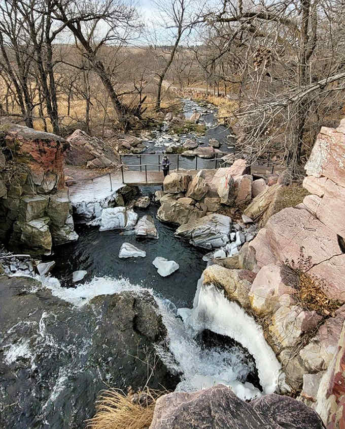 From this elevated viewpoint, visitors can appreciate the monument's blend of prairie, woodland, and ancient rock formations.