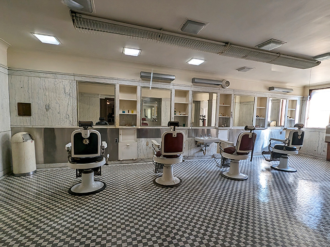 Time stands still in this vintage barbershop where generations of Masons have sat for trims while discussing the matters of the day.