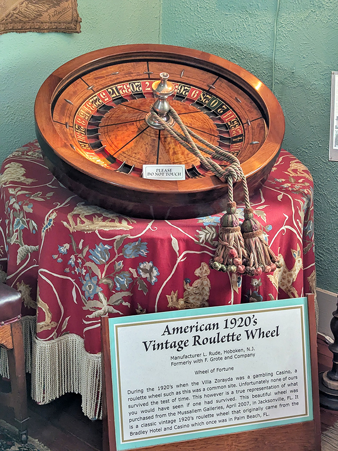 Vintage Roulette Wheel: A remnant from the villa's gambling days, when fortunes were won and lost under the watchful eyes of Moorish arches.
