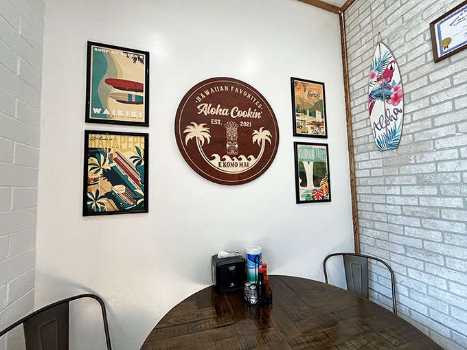 Vintage Hawaiian posters and surfboard art that transport you to the islands without the six-hour flight and jet lag.