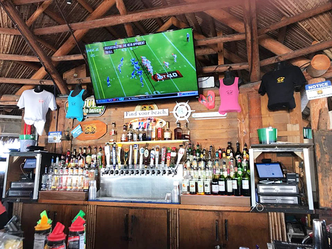 Sports on TV, paradise all around. The bar strikes that perfect balance between keeping up with the game and escaping from reality.