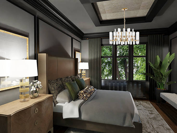 Sophisticated and serene, this bedroom combines contemporary luxury with timeless elegance, proving historic homes needn't sacrifice modern comforts.