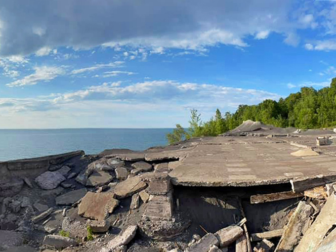 Lake Superior laps at the edges of industrial history, slowly reclaiming shoreline real estate with each passing storm.