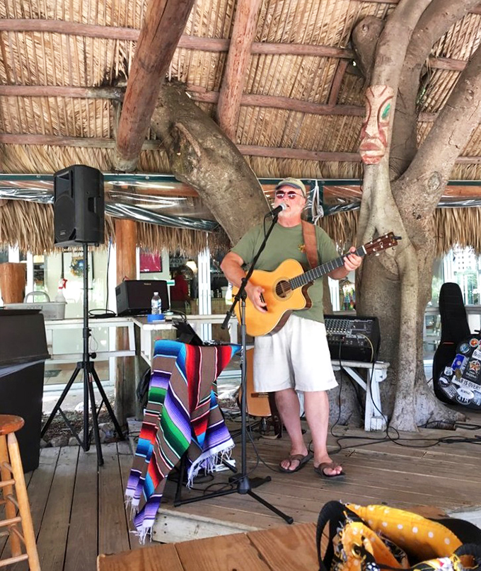Live music under the palms &ndash; where Jimmy Buffett songs find their natural habitat and your worries find the exit.
