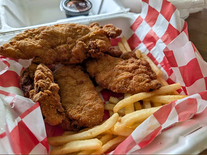 These chicken tenders aren't just a side show &ndash; crispy, juicy, and perfect for balancing out all that sweetness with a savory interlude.