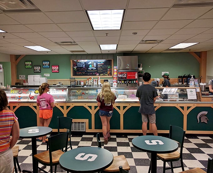 The ordering counter where life's most important decision awaits: which of these magnificent flavors deserves your attention today?