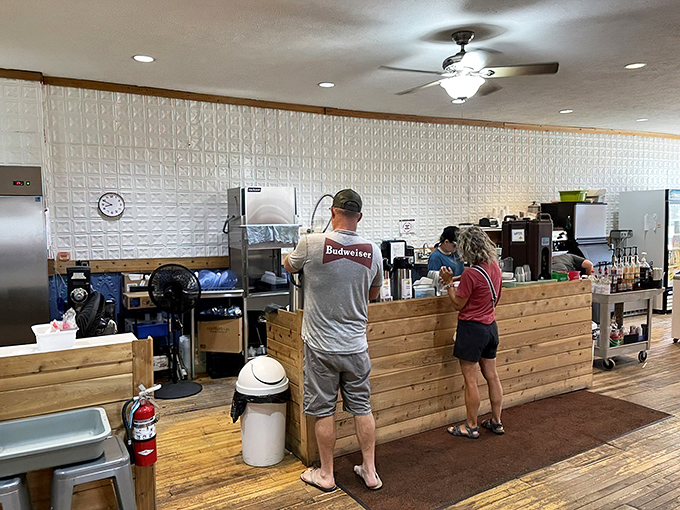 The ordering station where literary dreams and lunch orders collide, staffed by people who understand both the Dewey system and dietary restrictions.