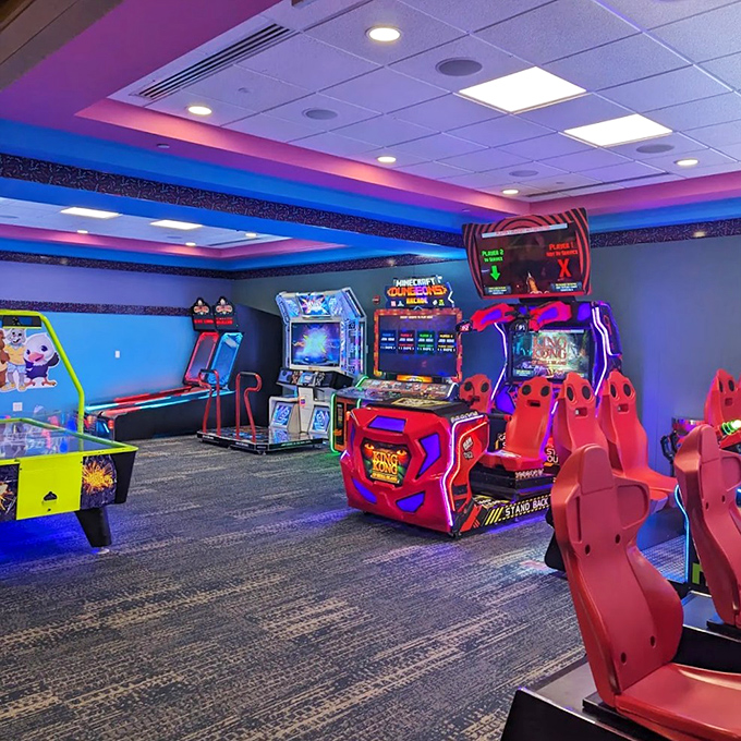 When fingers get pruney and bodies need drying, the arcade beckons with flashing lights and the promise of tickets that somehow feel like winning the lottery.