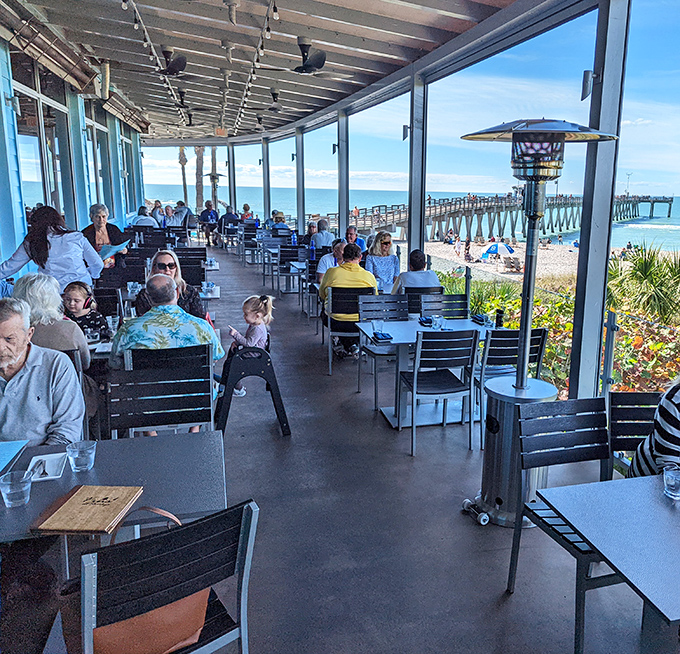 This is the life! Enjoy your fresh seafood feast with million-dollar views of the ocean and the famous fishing pier.