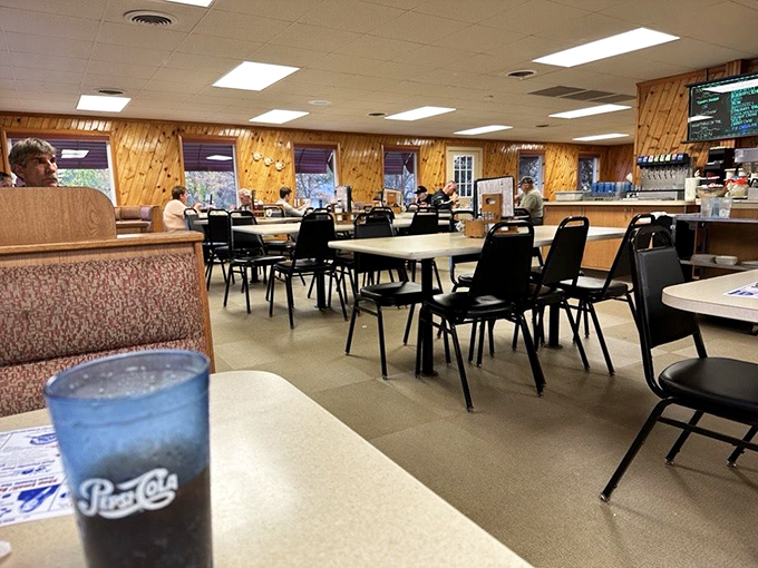 The dining room tells stories of decades past with its timeless simplicity, where families have been making memories over turkey dinners for generations.