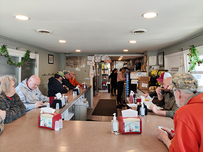 A cross-section of America gathered at the counter &ndash; from work boots to business suits, great food brings everyone to the same table.