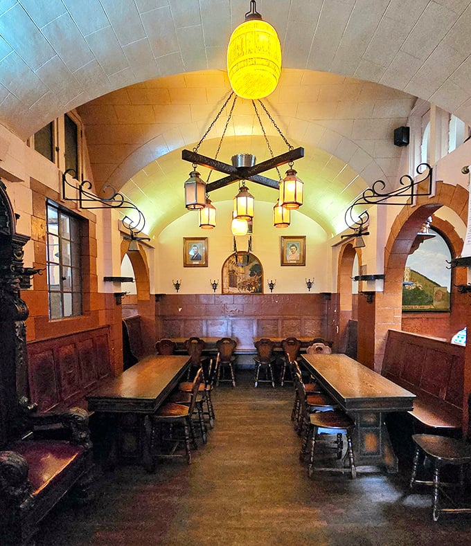 Long communal tables in the dining area practically demand you make new friends over schnitzel. Gem&uuml;tlichkeit isn't just a word here &ndash; it's policy.