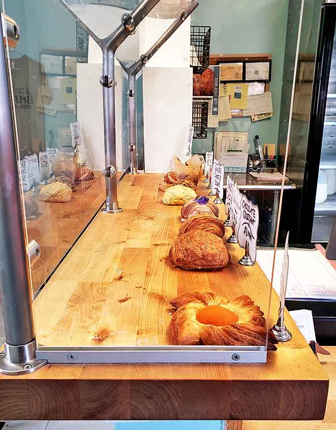 A tantalizing display of artisanal breads and pastries, each one handcrafted with the kind of attention that's become increasingly rare in our fast-food world.