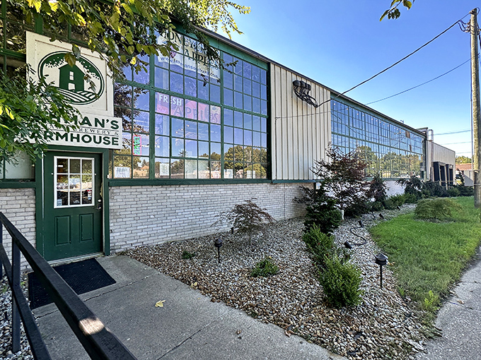 Lehman's Brewery & Farmhouse crafts beverages with locally-grown ingredients in a space where sunlight dances across gleaming brewing equipment.