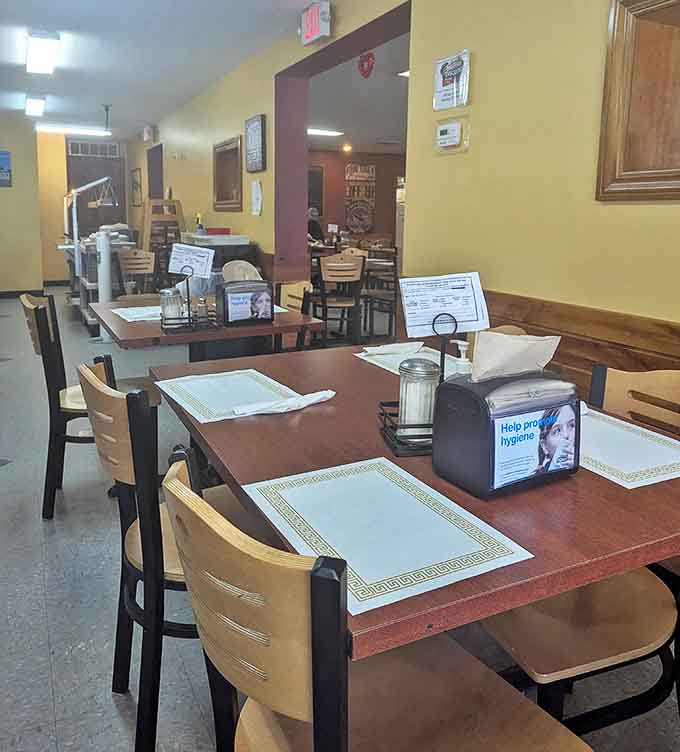 Clean, simple table settings await the next round of diners&mdash;no pretense, just the promise of honest food served with care.