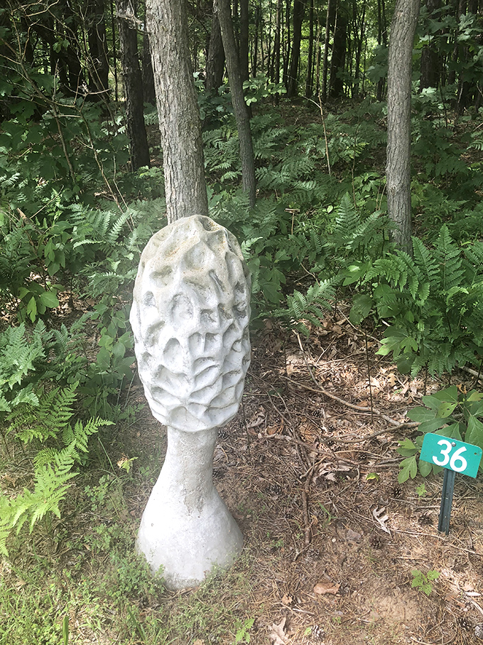 This curious morel mushroom sculpture stands as a whimsical marker, proving that cemetery art can celebrate life's uniqueness rather than just mourning its end.