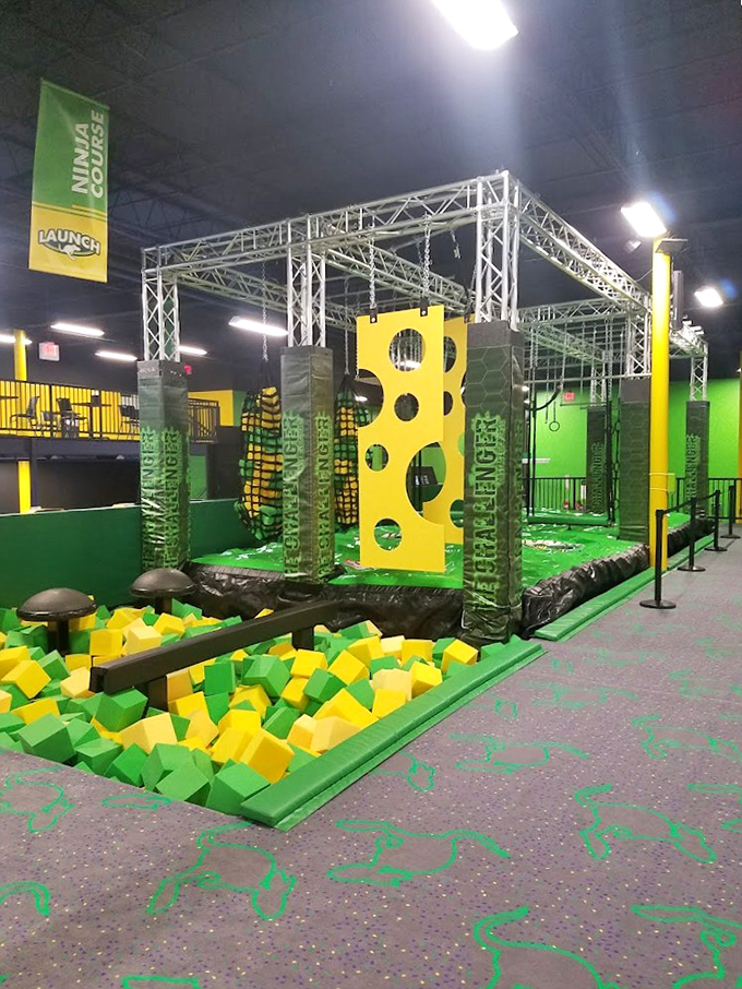 The Ninja Course challenges visitors with suspended obstacles that require equal parts determination, upper body strength, and willingness to fall spectacularly.