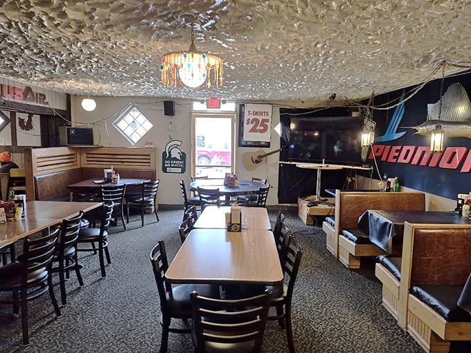 Every corner tells a story in this dining room, where decades of memories hang on the walls alongside quirky decorations.