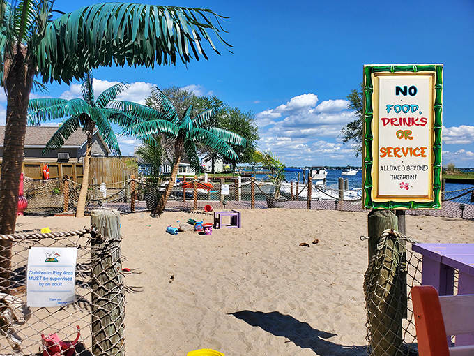 Who needs airfare when paradise has a sandbox? This beachfront play area lets little ones build sandcastles while parents sip something fruity.