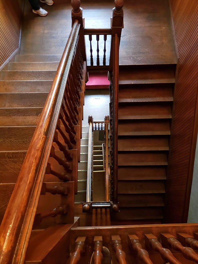 Stairs that make you wonder what's waiting at the top, besides probably more stairs.