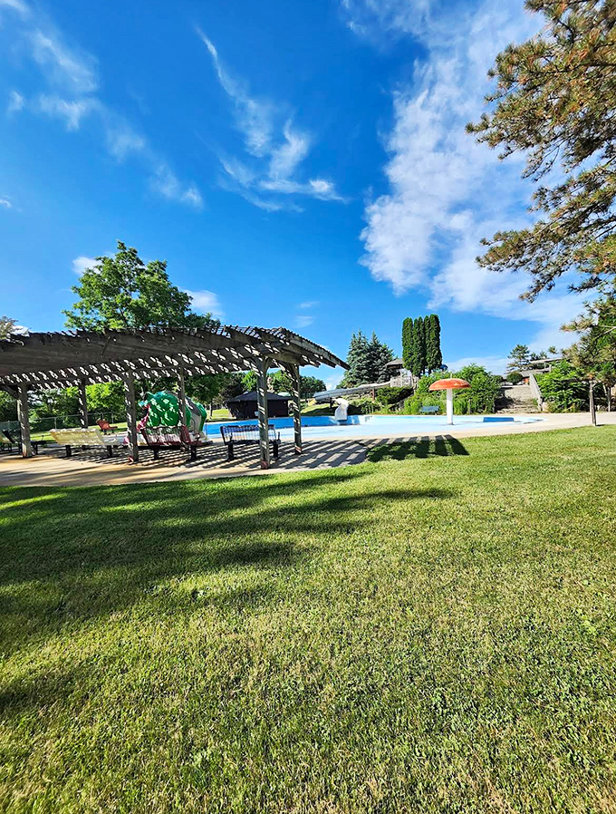 The swimming pool provides a controlled splashing environment &ndash; perfect for those who prefer their water adventures without unexpected face-plants.