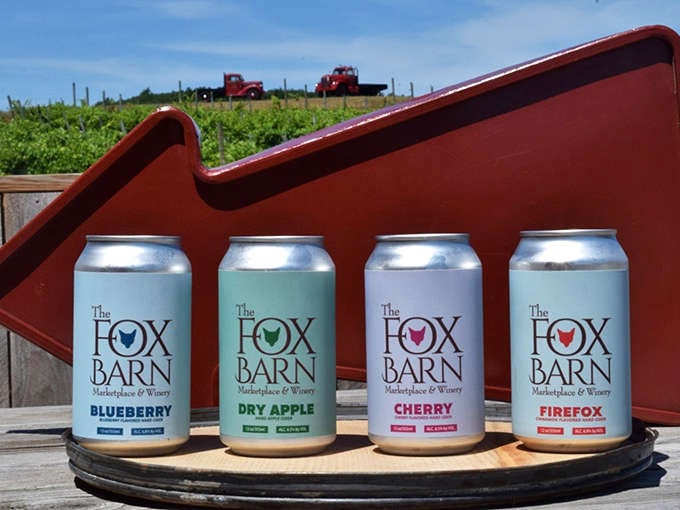Fox Barn's canned cider lineup brings orchard freshness with portable convenience &ndash; Blueberry, Dry Apple, Cherry and Firefox waiting for your verdict.