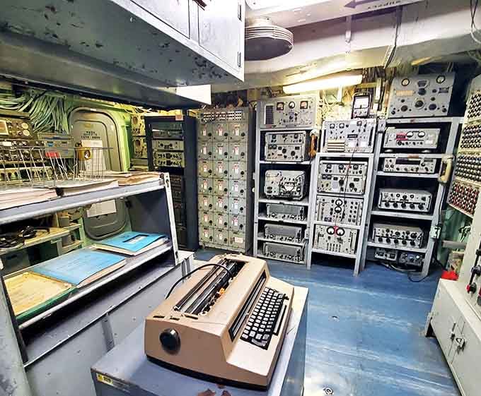 Vintage communication equipment fills entire rooms &ndash; no smartphones or wireless technology here, just dials, switches and serious operator skill.