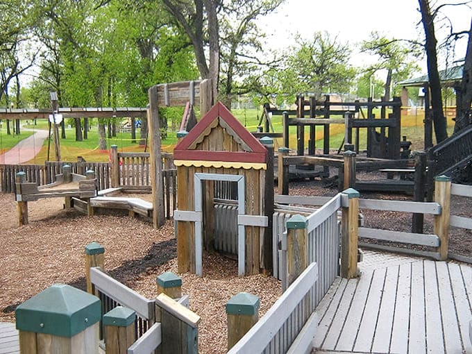 The playground's open design allows for easy supervision while children explore independently, creating the perfect balance of freedom and safety.