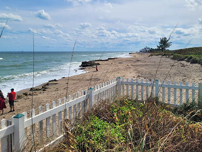 The beach stretching from the House of Refuge occasionally yields historic treasures, continuing the Treasure Coast's reputation for unexpected discoveries.