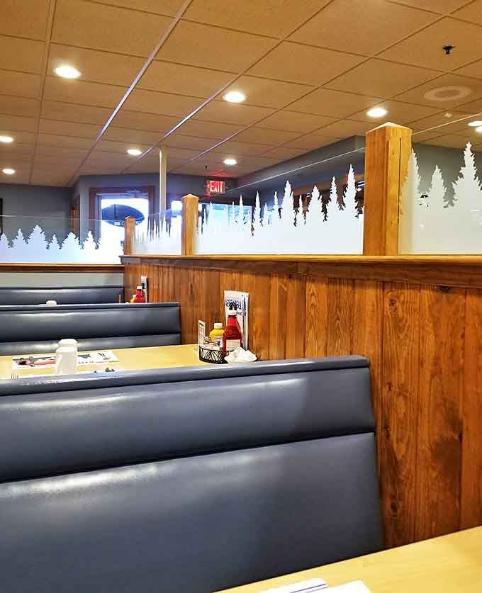 Red vinyl booths provide the perfect setting for families and friends to gather around comfort food &ndash; retro vibes included at no extra charge.
