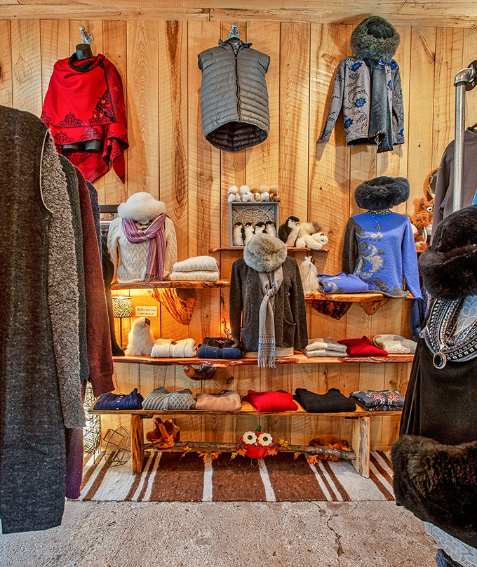 Luxurious alpaca garments line the boutique walls, each item promising warmth that makes Michigan winters almost bearable.