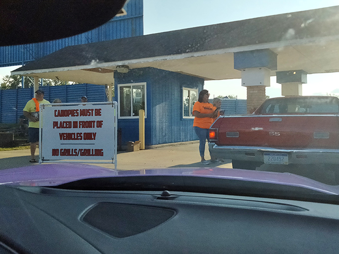 The gateway to outdoor movie magic, where friendly staff welcome visitors to an experience that transcends ordinary film-watching.