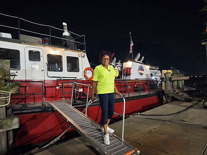 Welcome aboard! The gangway serves as the threshold between land-based postal services and this unique floating mail carrier.