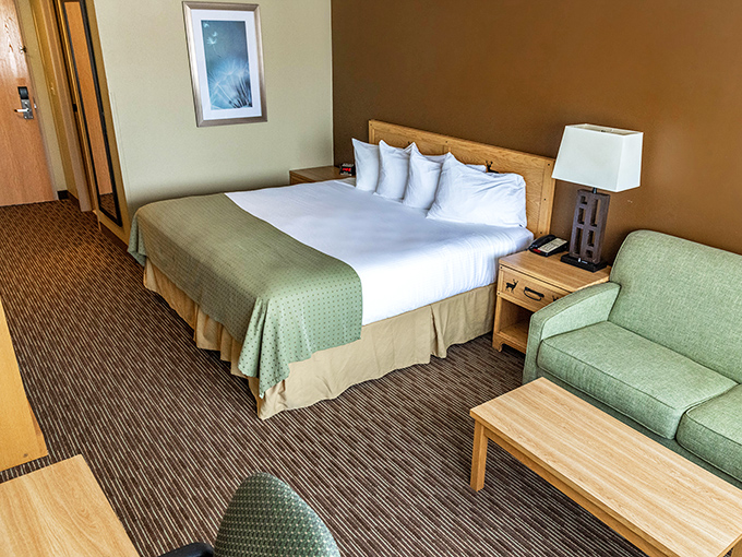 Hotel rooms offer a peaceful retreat after a day of aquatic adventures, with beds that feel heavenly to chlorine-soaked bodies.