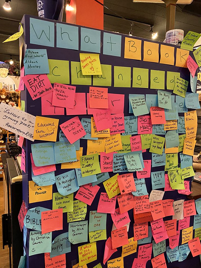 A kaleidoscope of literary love notes where strangers share the books that changed their lives, creating a community reading list.