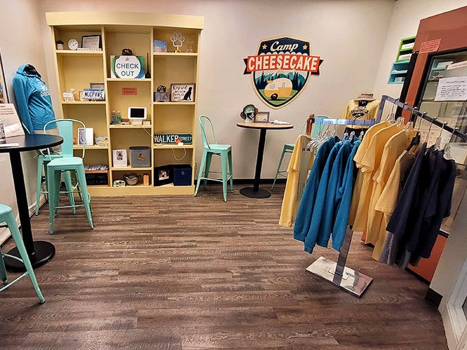 Beyond just desserts, Muddy Paws offers merchandise for the true cheesecake aficionado who wants to wear their sweet tooth on their sleeve.