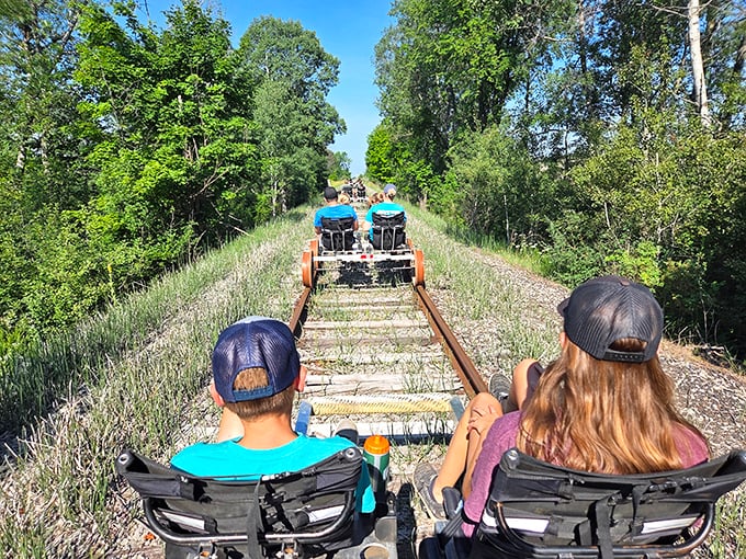 Rail biking transforms transportation history into recreational pleasure, giving new purpose to tracks that once carried the materials that built Michigan.