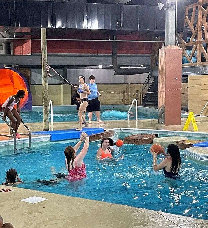 Water volleyball brings friendly competition to the pool, where splashing your opponent is just part of the strategic gameplay.
